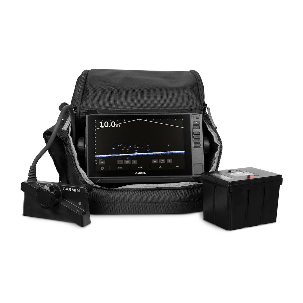 Garmin LiveScope Plus Lithium-ion Ice Fishing Bundle w Echomap UHD2 95 ...